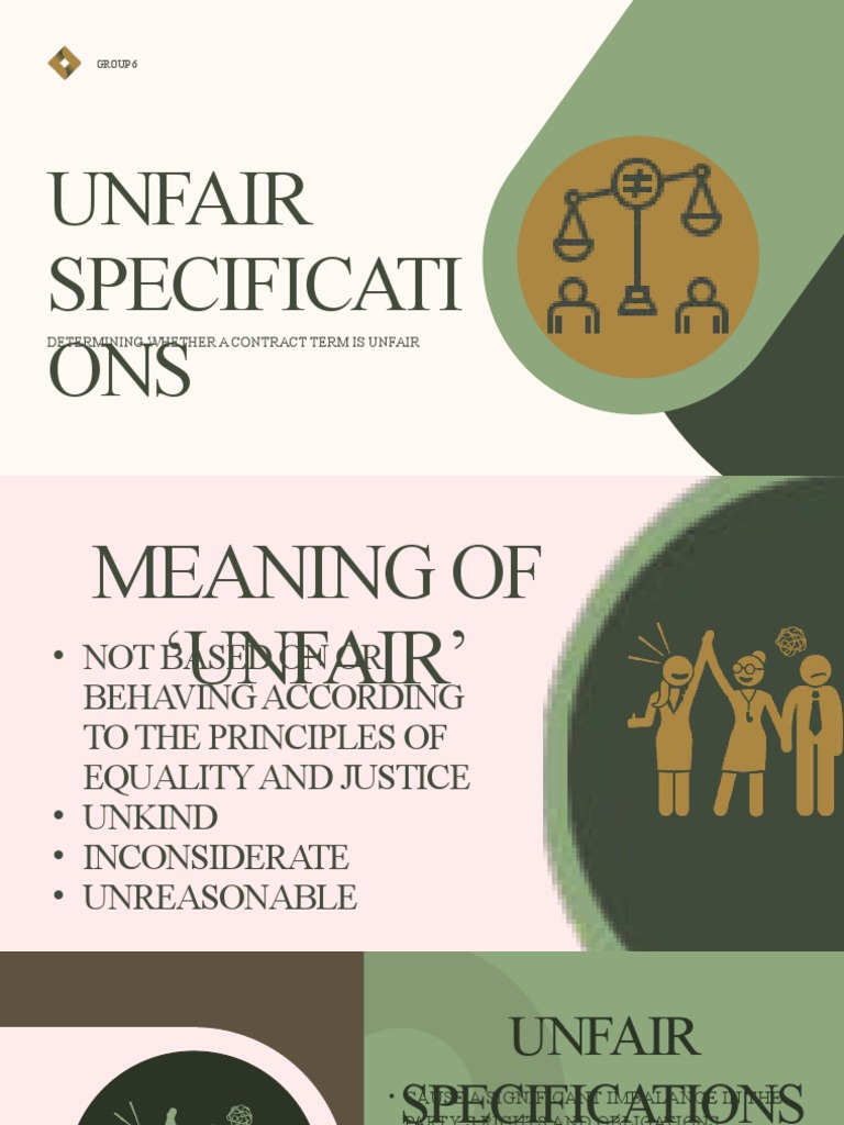 Unfair Specifications Report | PDF | Indemnity | Legal Concepts