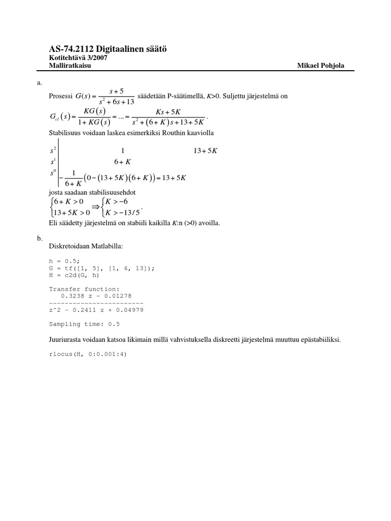 KT3 2007 Ratkaisu | PDF