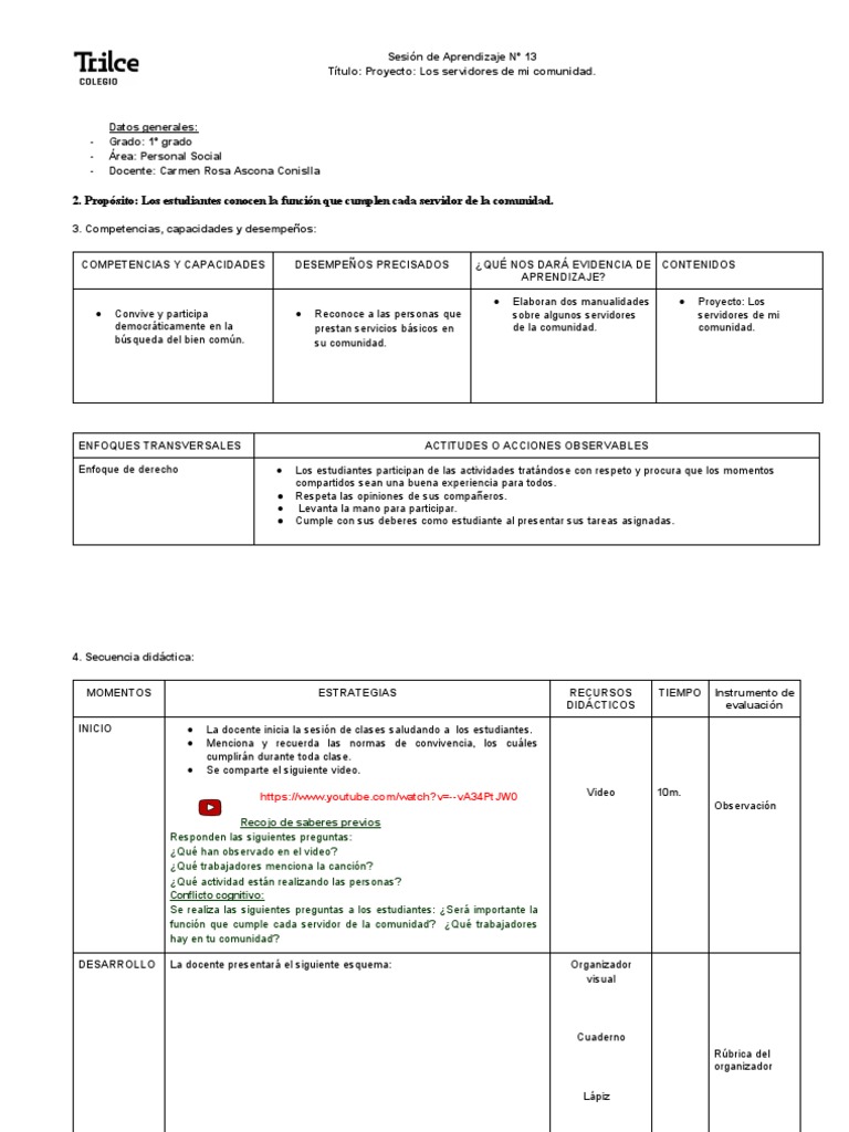 1.° - PS - Sesión de Clase Proyecto Los Servidores de Mi Comunidad ...