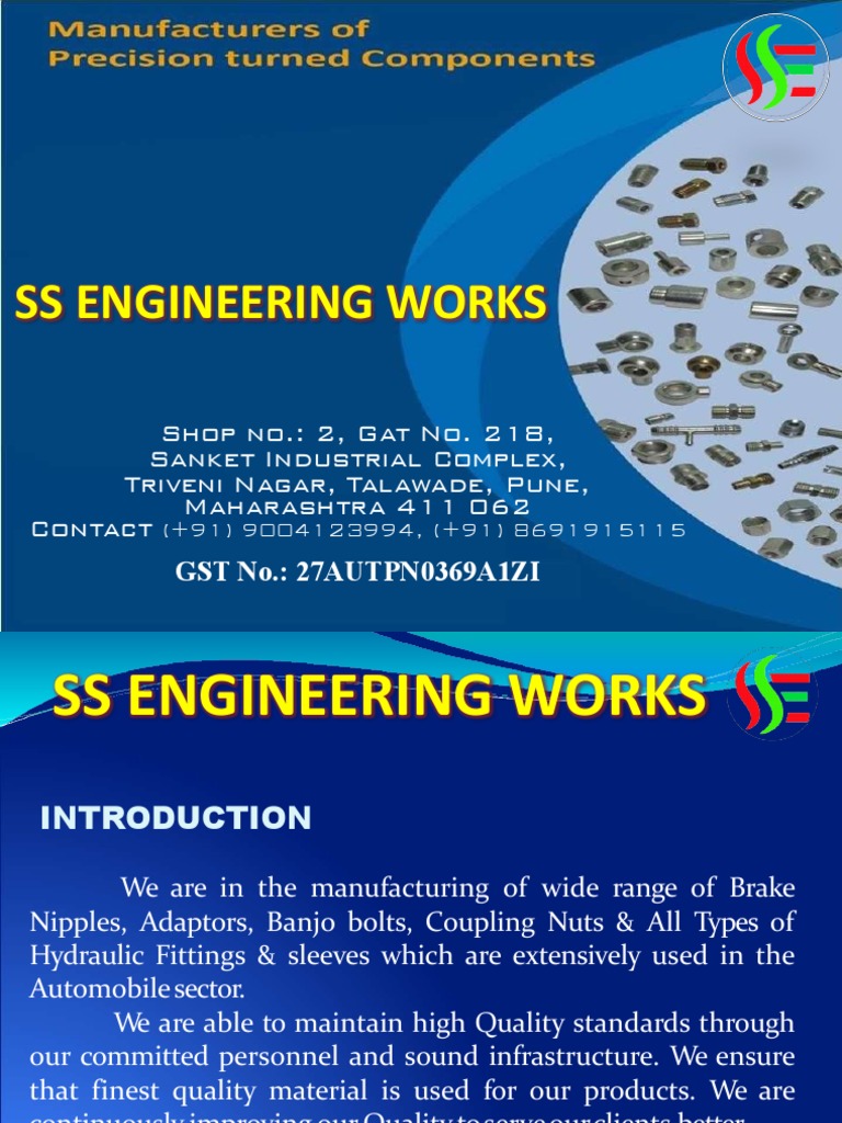 Ss Engineering Works: GST No.: 27AUTPN0369A1ZI | PDF | Engineering | Screw