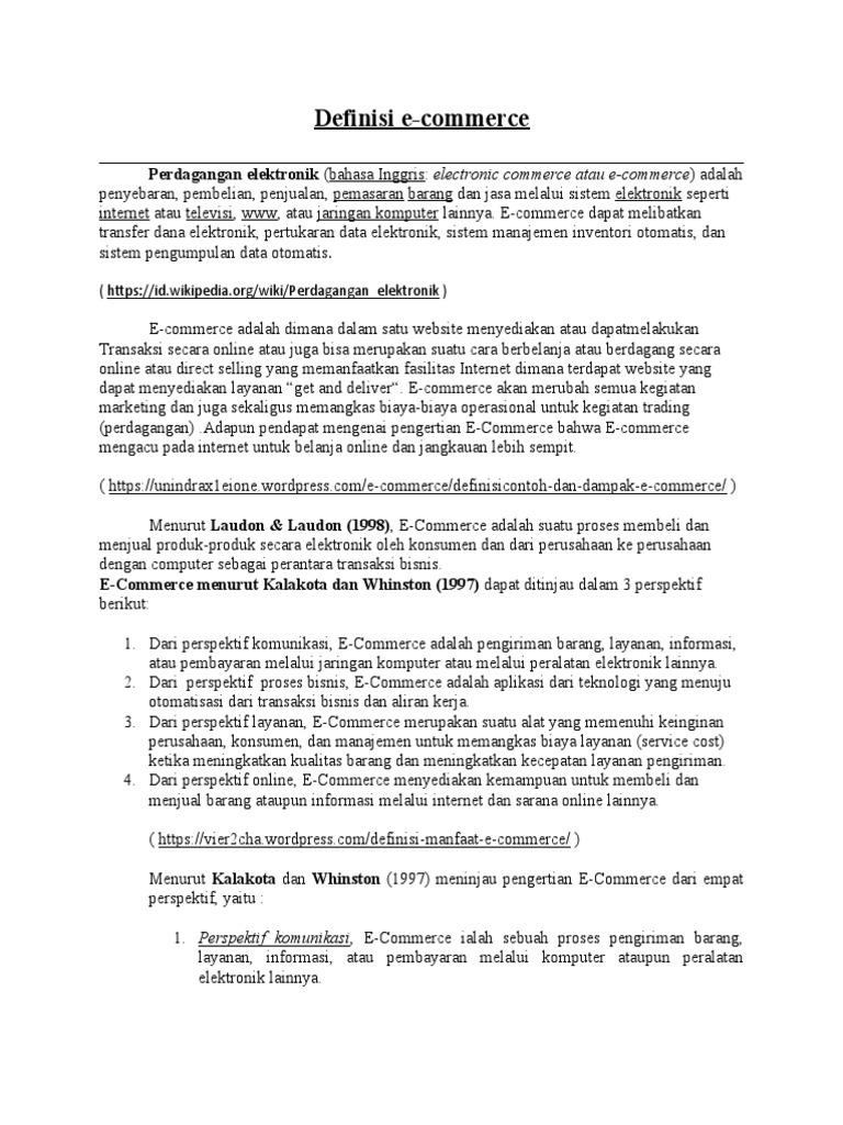 Definisi e Comerce | PDF | Bisnis | Komputer