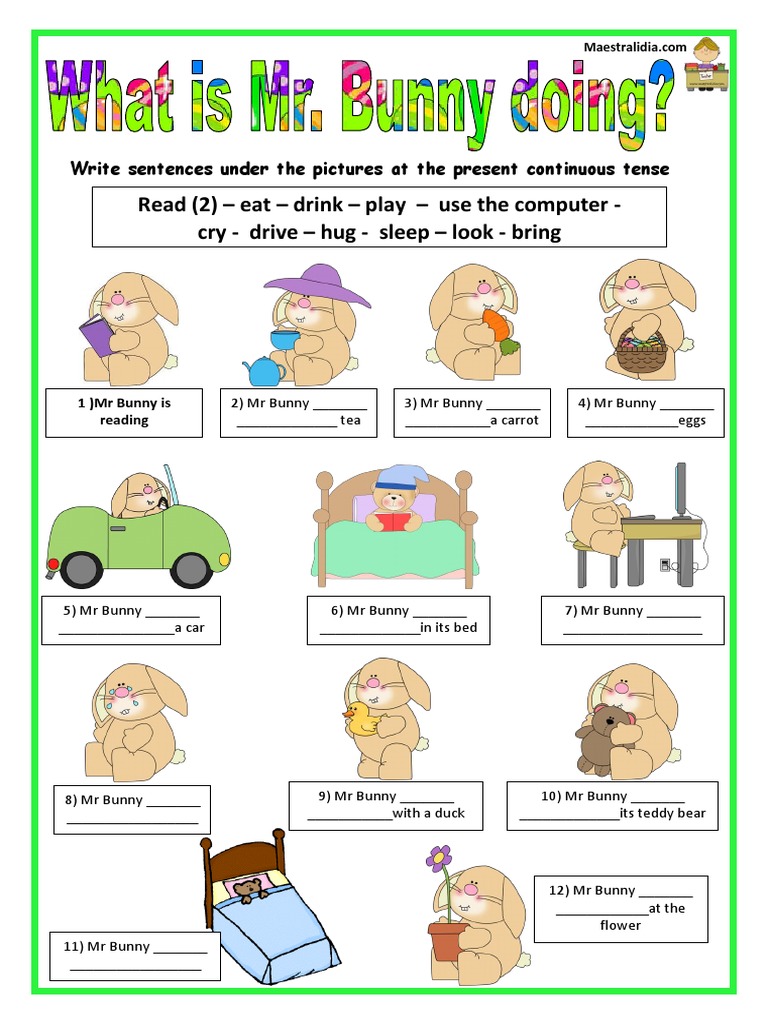 Easter - Present Continuous | PDF | Games & Activities | Teaching ...