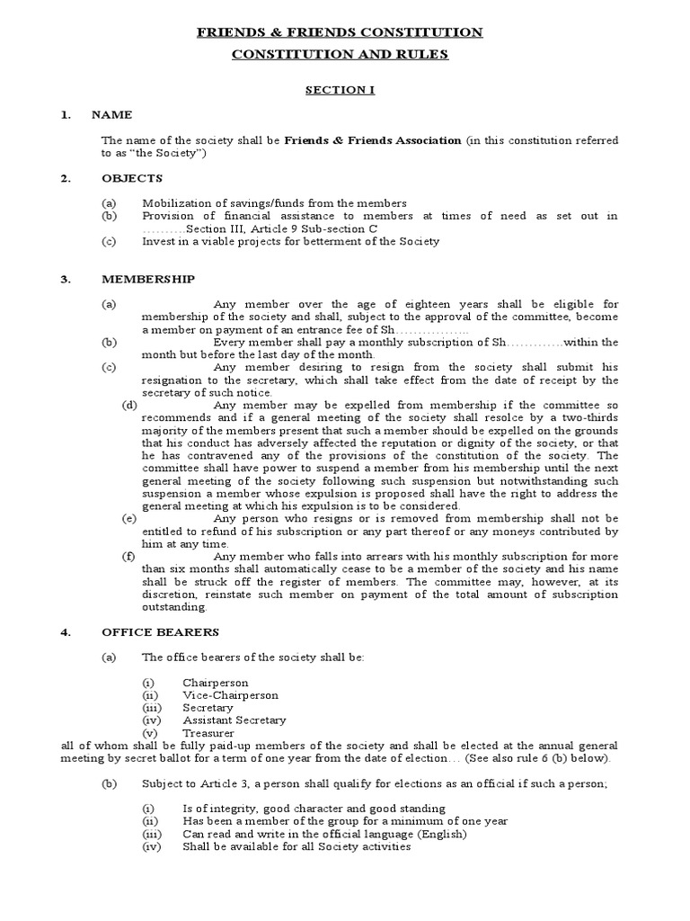 Constitution For A Society Kenya | PDF | Constitutional Amendment | Quorum