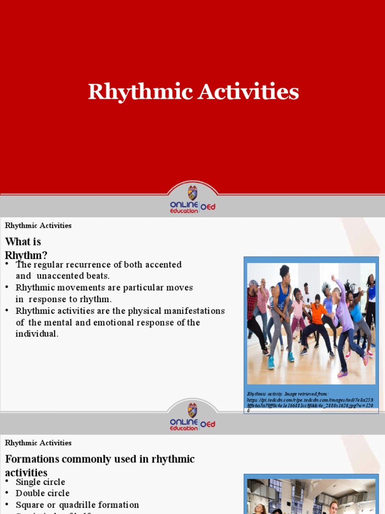 Rhythmic Activity Formations in PE | PDF | Gymnastics | Rhythm