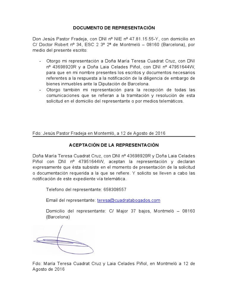 Documento de Representación | PDF