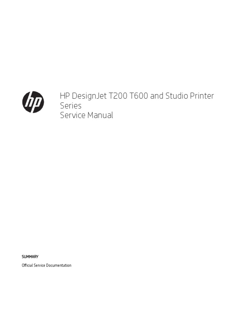 HP DesignJet T200 T600 and Studio Printer Service Manual | PDF ...
