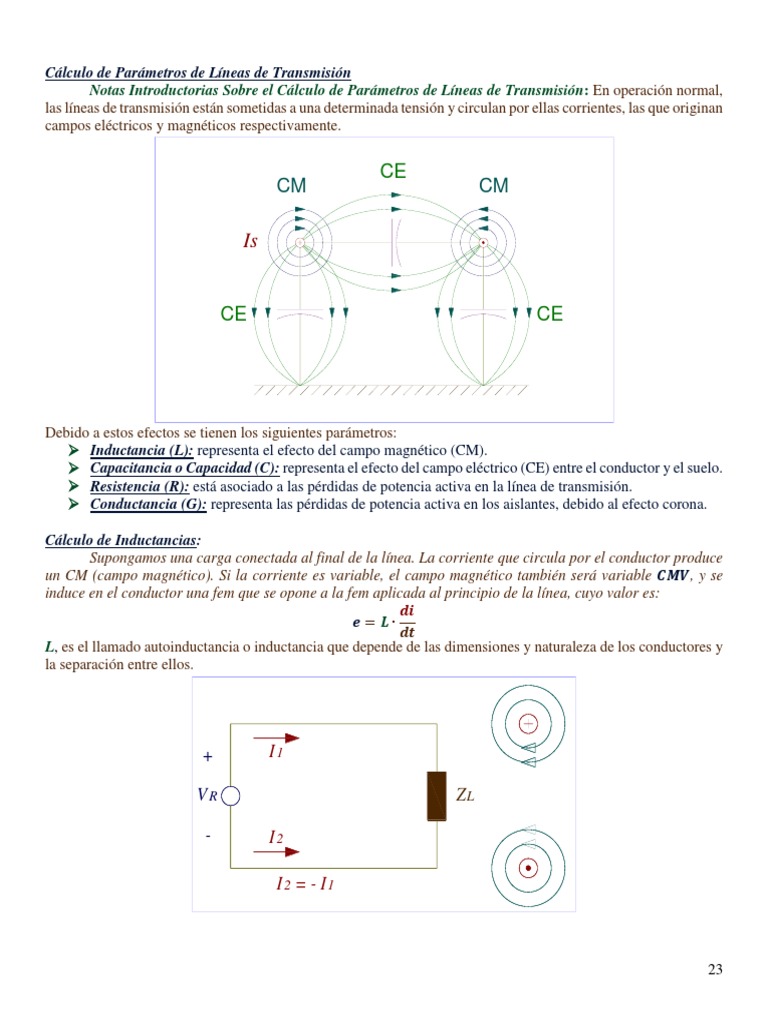 3° Líneas de Transmisión - Cálculo de Parámetros | PDF | Corriente ...