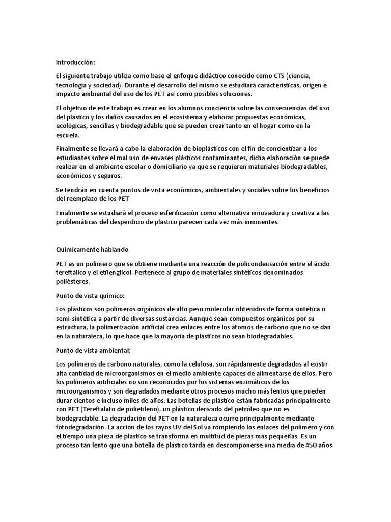 Botella Comestible | PDF | El plastico | Polímeros