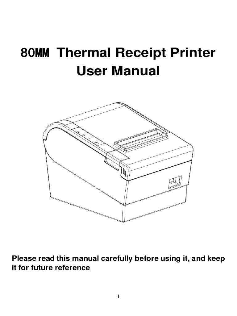 80MM Thermal Receipt Printer Manual | PDF | Printer (Computing ...