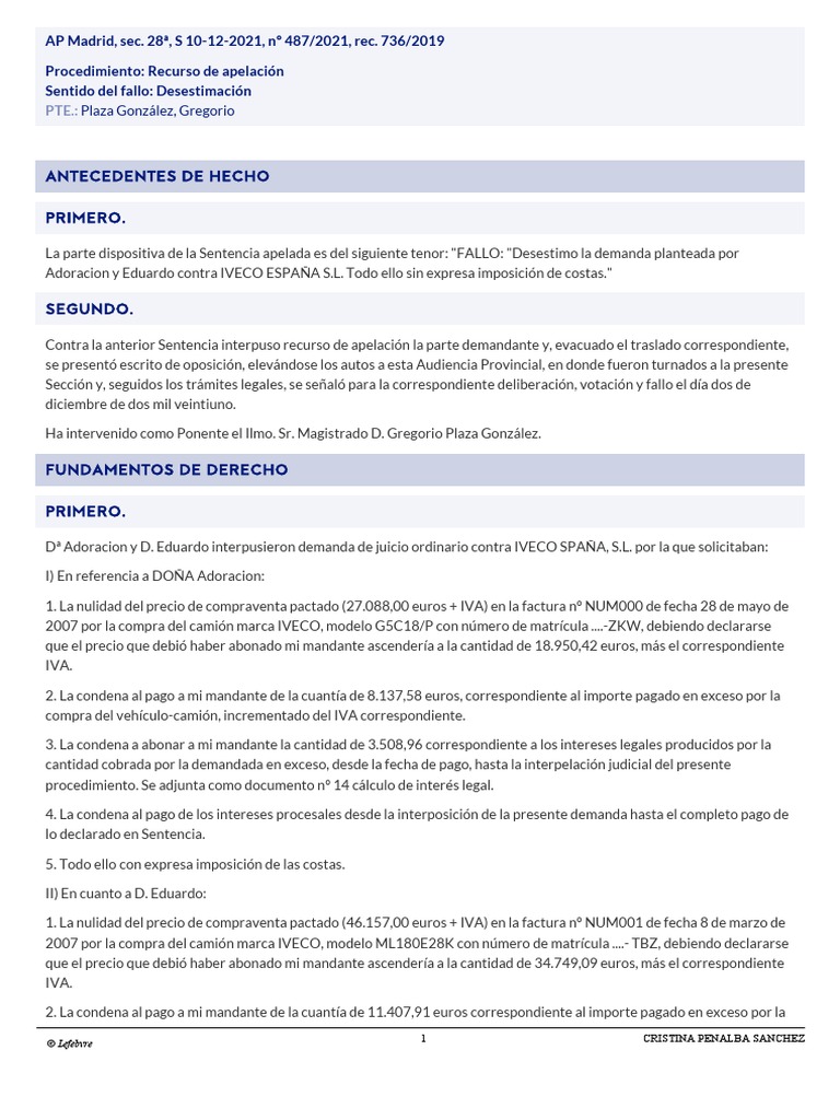 SAP Madrid de 10 Diciembre de 2021 | Download Free PDF | Directiva ...