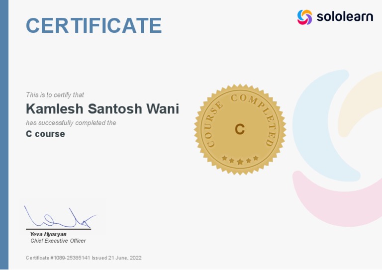 C Certificate | PDF