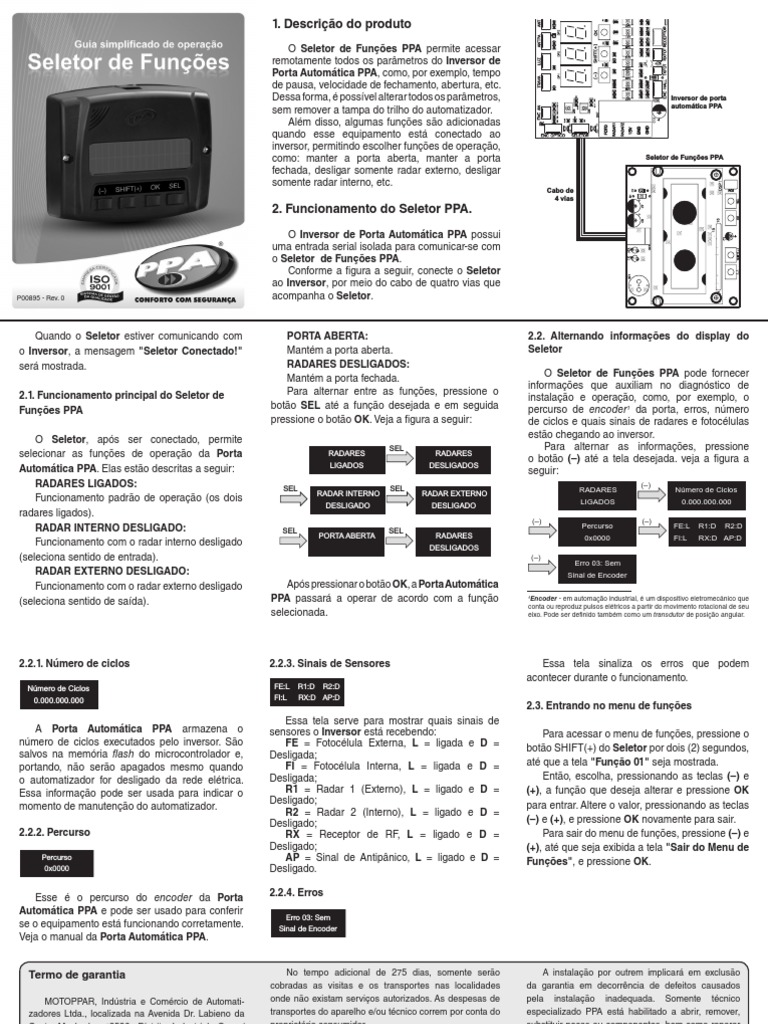 Guia Simplificado de Operação Seletor de Funções - Rev. 0 | PDF | Radar ...