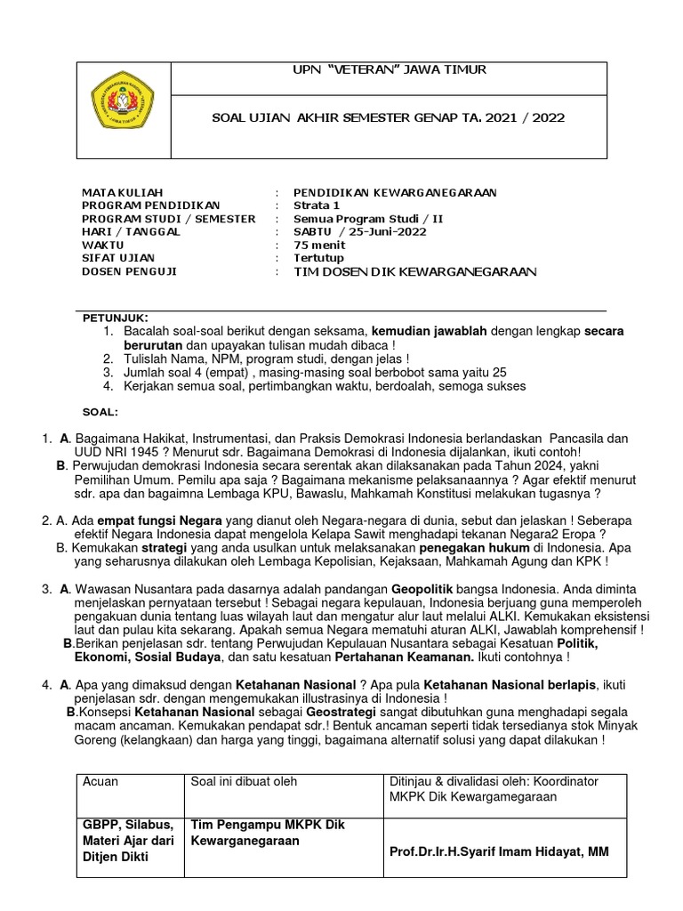 Uas KWN 25 Juni 2022 | PDF