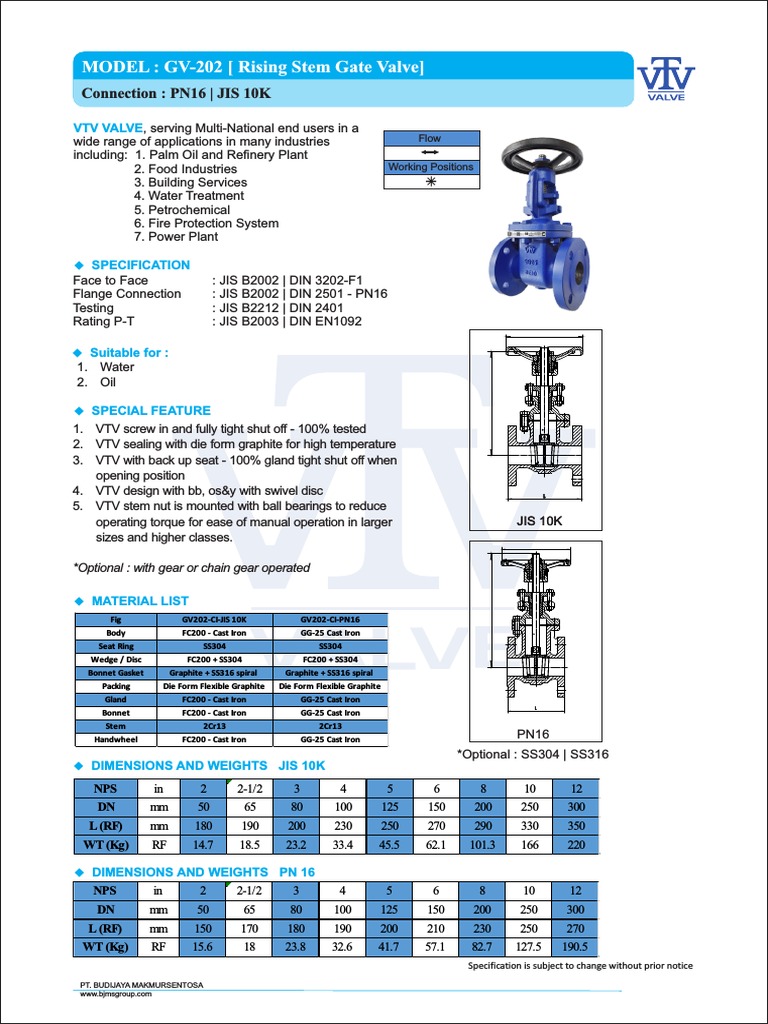 Rising Steam Gate Valve VTV Gate Valve | PDF | Valve | Chemical Engineering