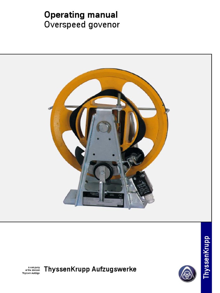 Overspeed Govenor: Operating Manual | Download Free PDF | Switch | Machines