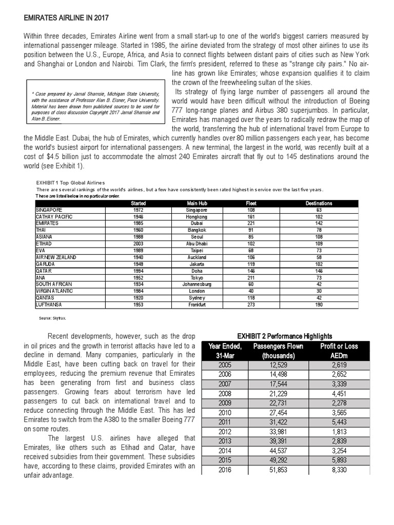 Case Study Emirates Airline | PDF | Business Class | Emirates (Airline)