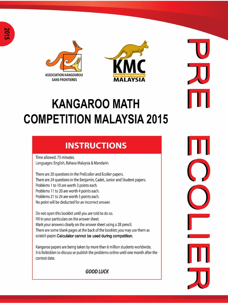 KMC2015 - Pre-Ecolier | PDF