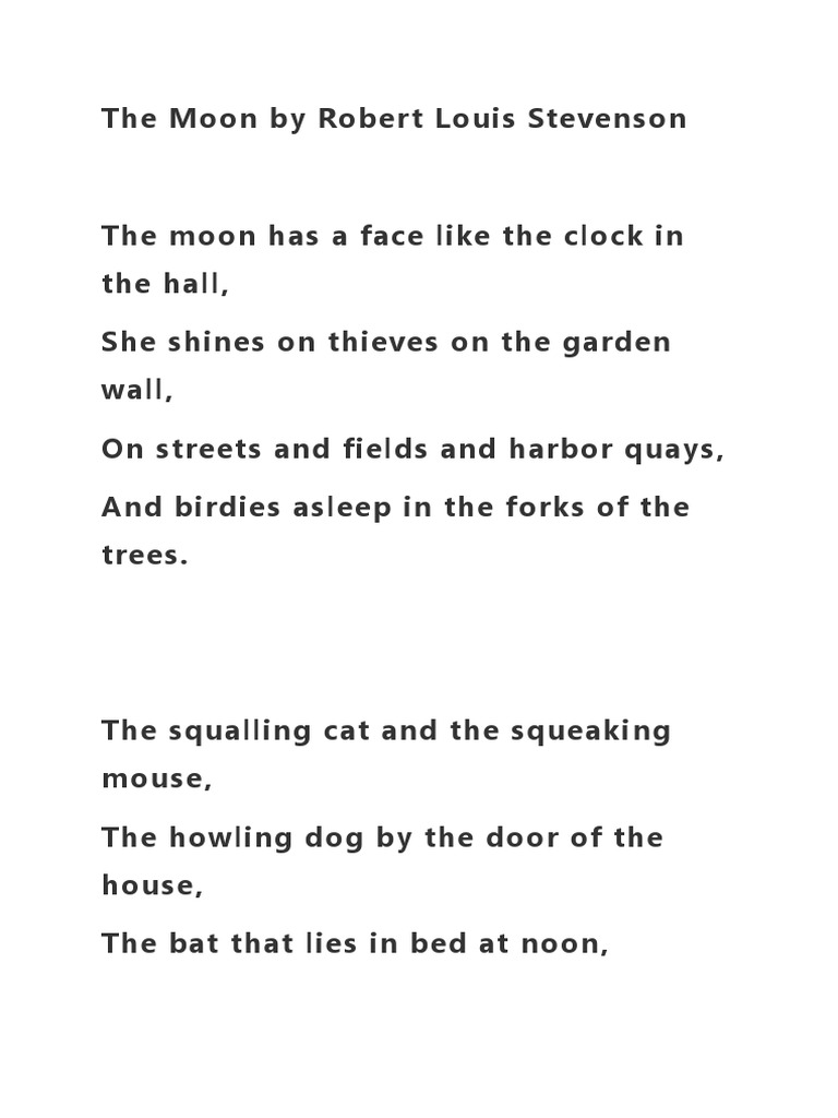 The Moon by Robert Louis Stevenson | PDF