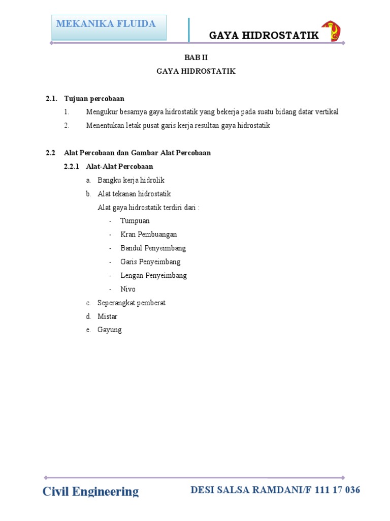 Gaya Hidro Statik | PDF