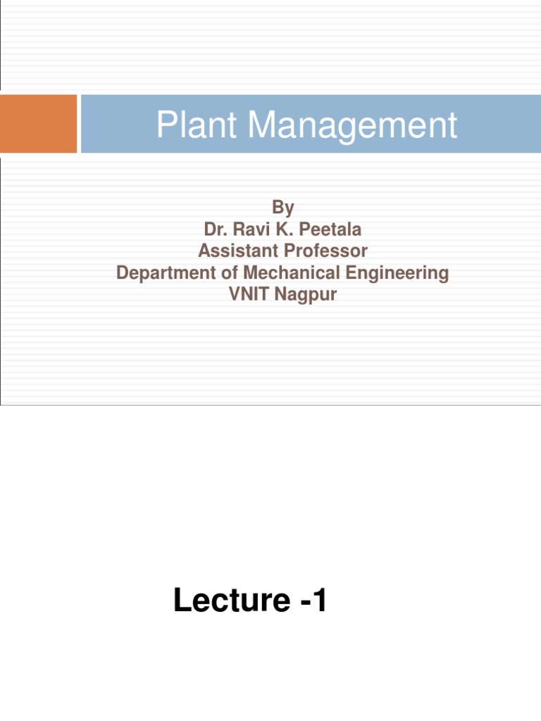 Chapter - 2 - Plant Management | PDF | Business Process | Economies