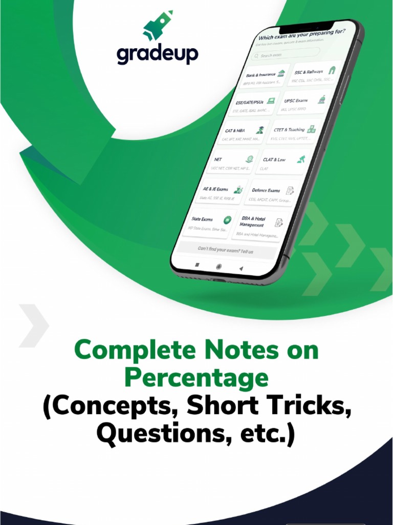 Percentage Notes for SSC Exams | PDF | Percentage | Consumption (Economics)
