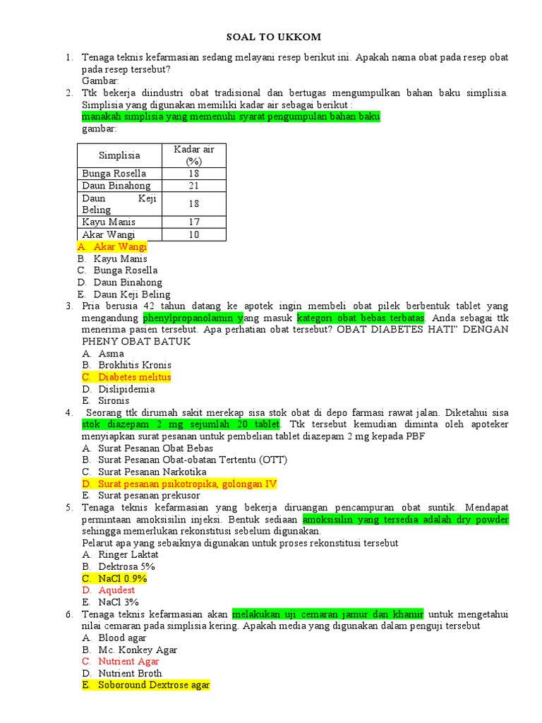 Soal Uji Kompetensi TTK | PDF