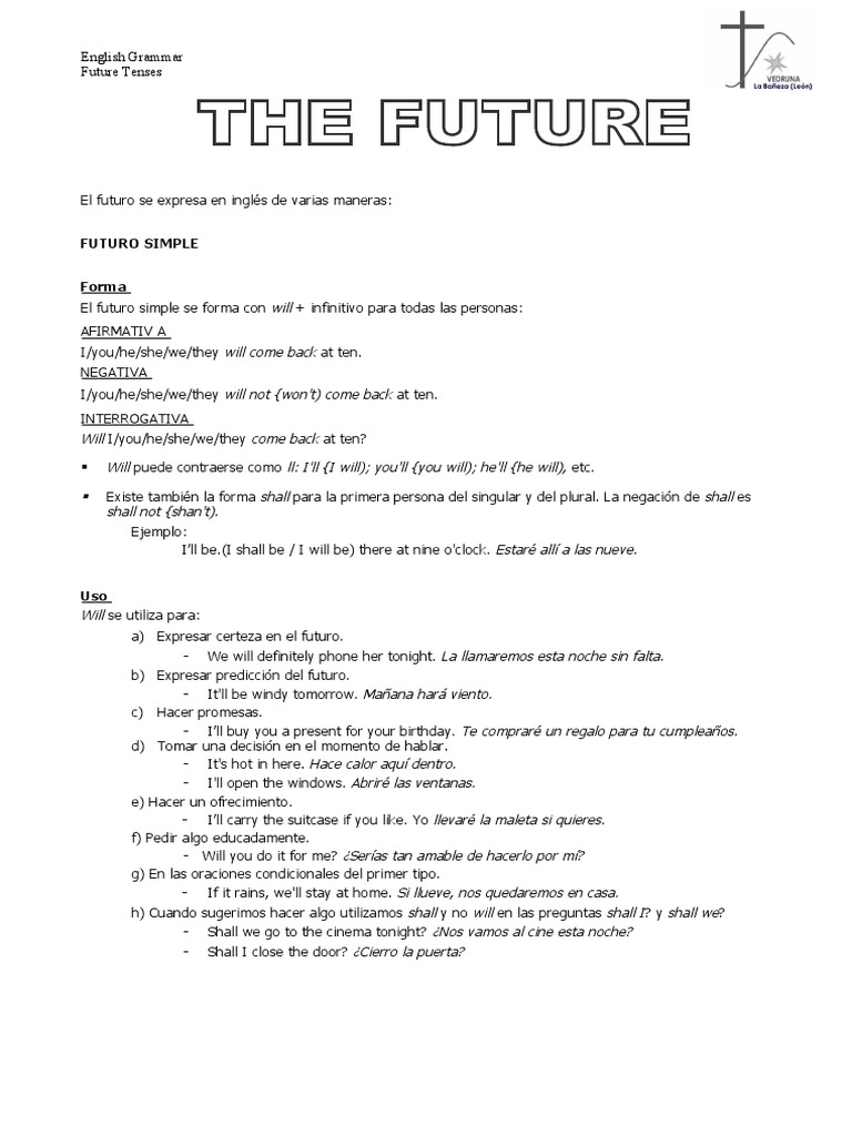 Futuro en Inglés: Guía Completa | PDF | Lingüística