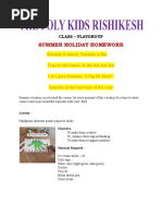 Holiday Homework LKG | PDF | Kindergarten