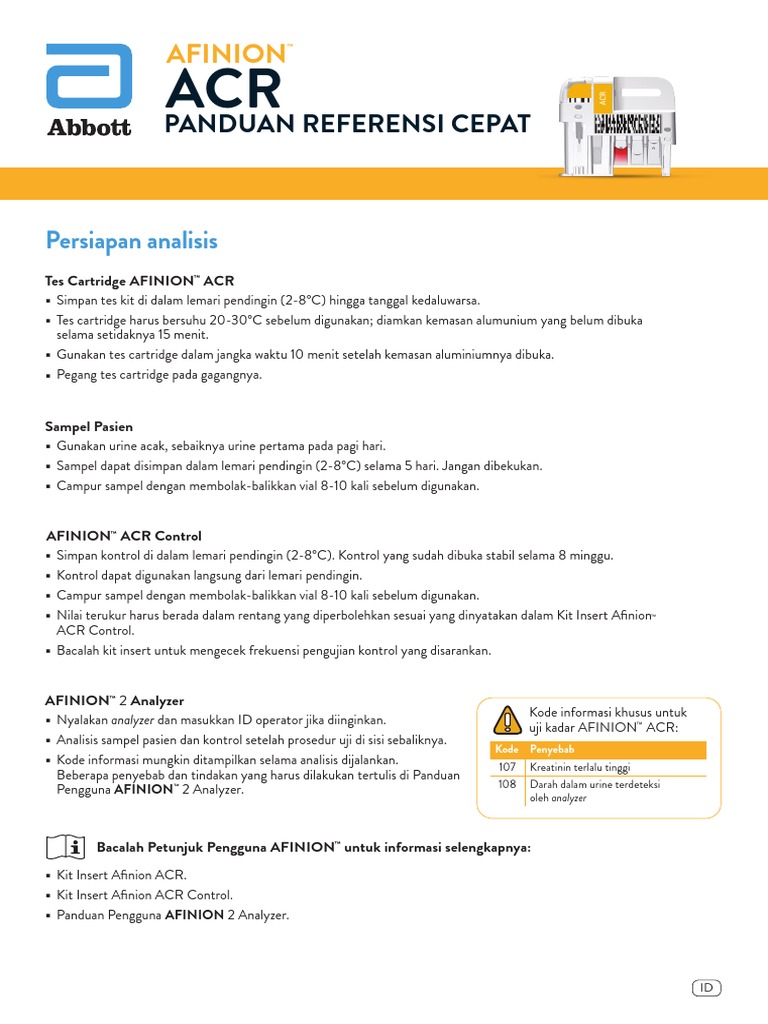 Afinion ACR Quick Guide | PDF