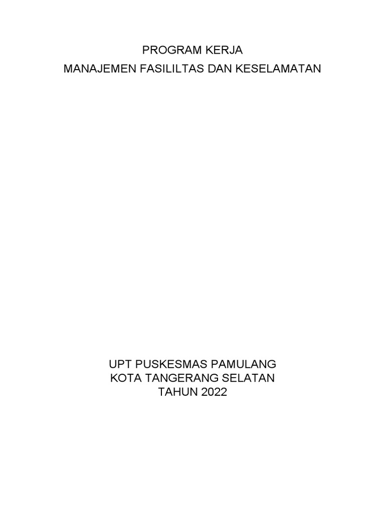 Draft Program Kerja MFK 2022 | PDF