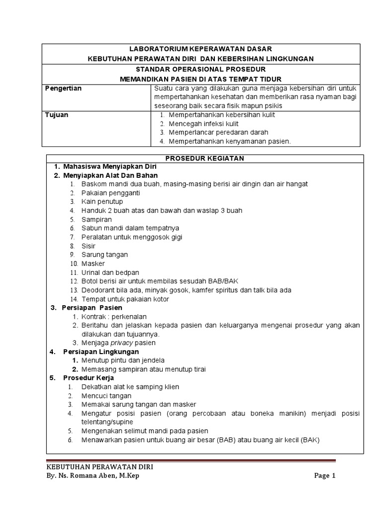 Sop Personal Hygiene | PDF