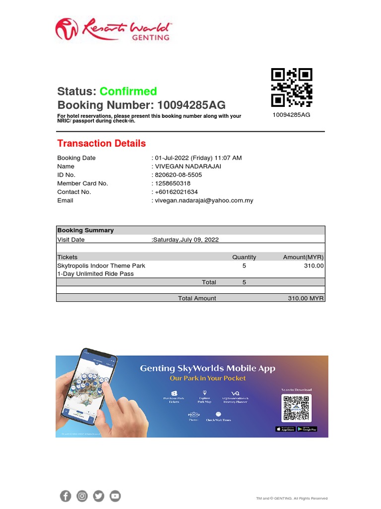 Status: Booking Number: 10094285AG: Confirmed | PDF | Government | Justice