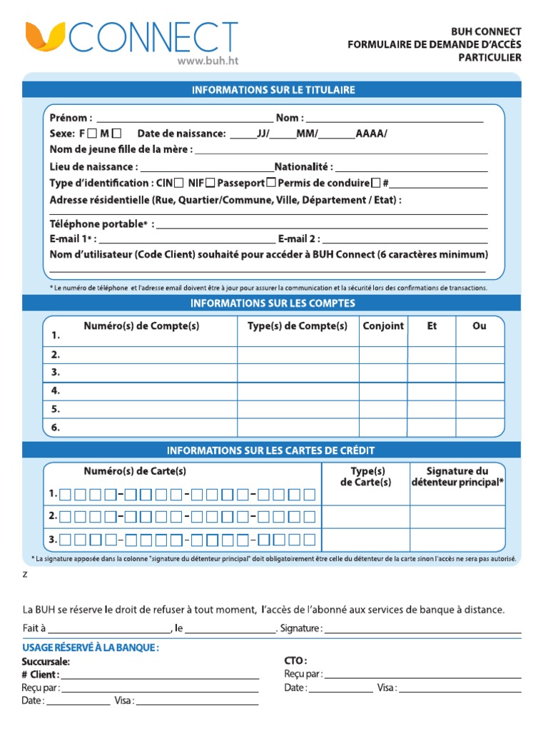 BUH Connect Application Form Individual | PDF