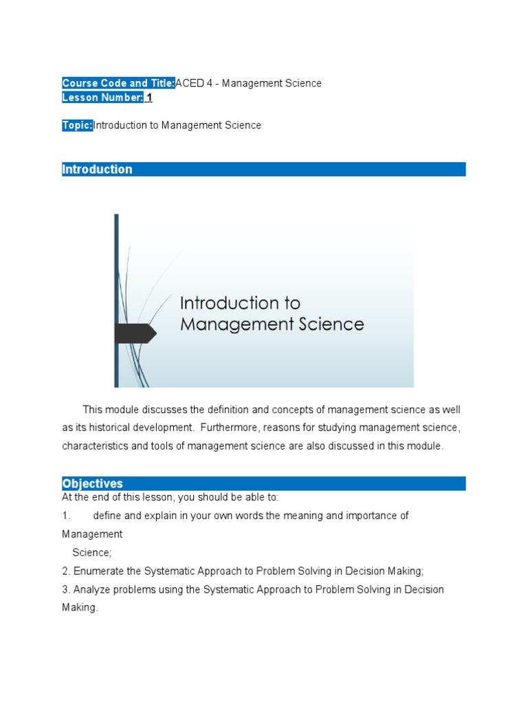 Aced 23 Module 1 | PDF | Science | Operations Research