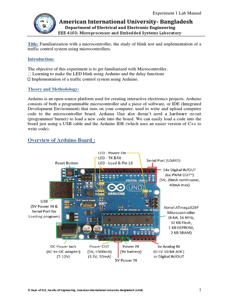 MES Lab Manual For Experiment 1 Student | PDF | Arduino | Software ...