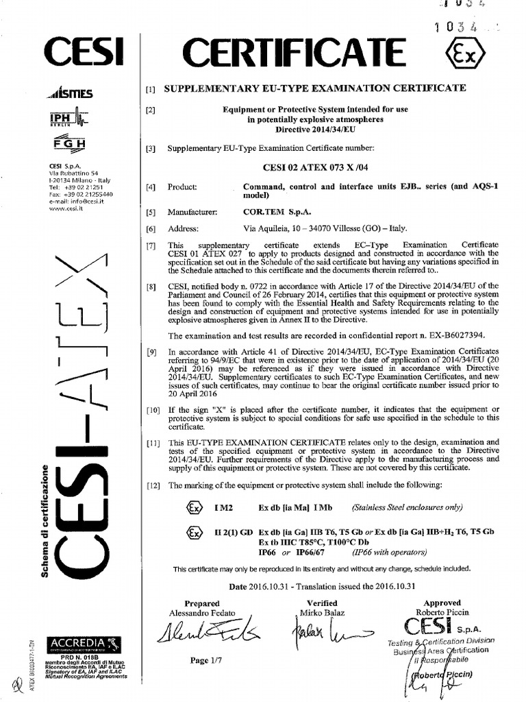 Cesi 02 Atex 073x Ing | PDF