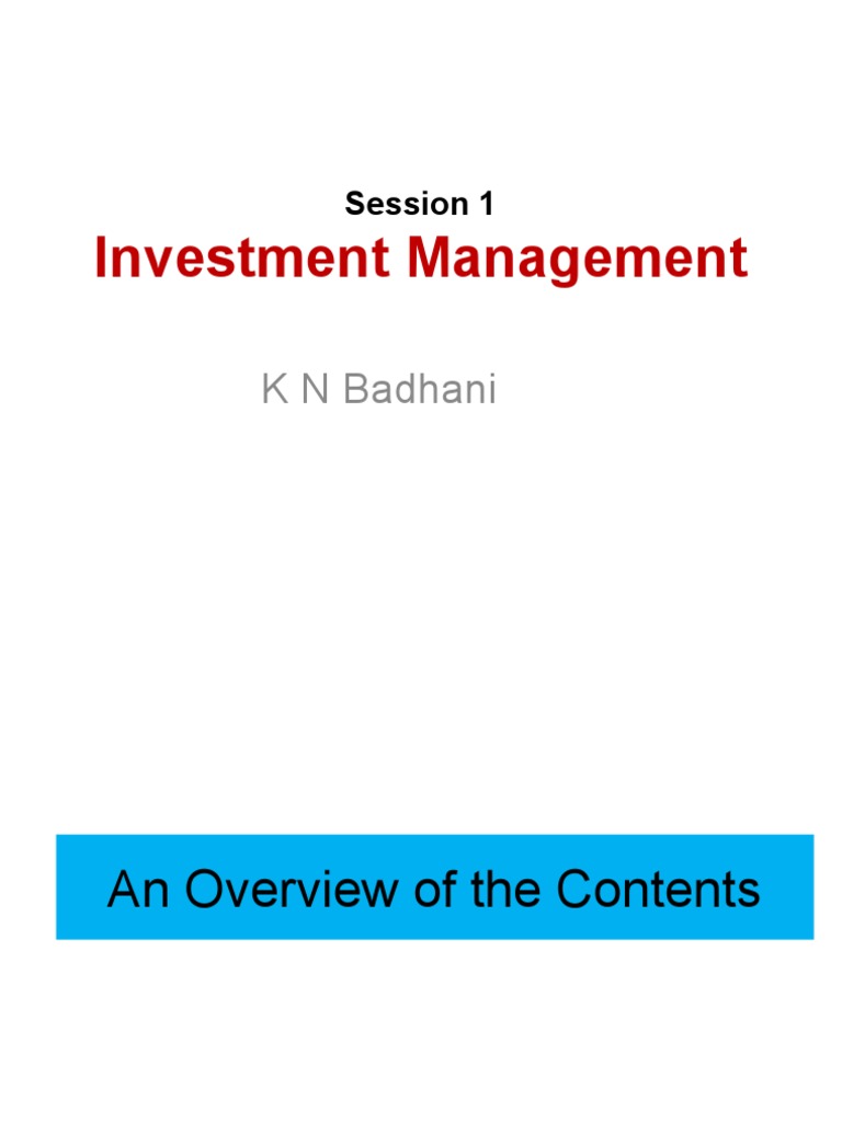 Investment Management | PDF | Investing | Asset Allocation