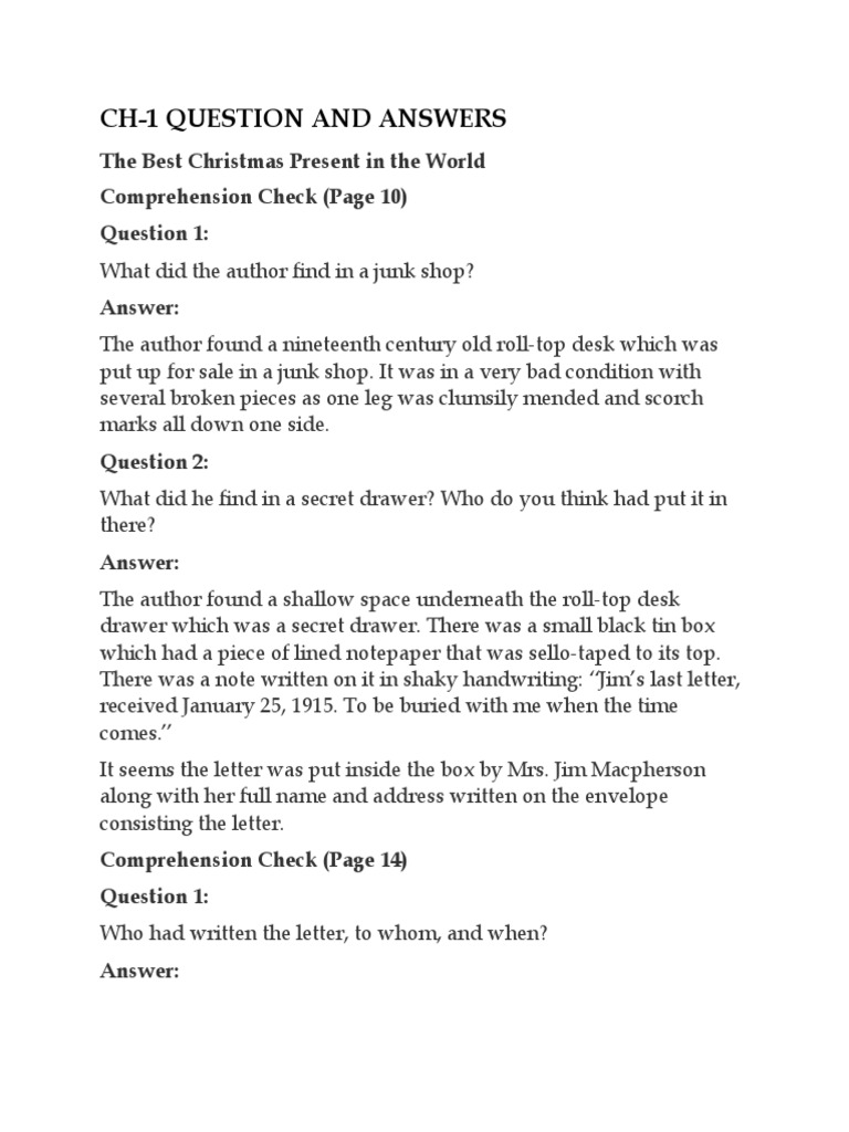 Best Christmas Present: Q&A Insights | PDF | Christmas