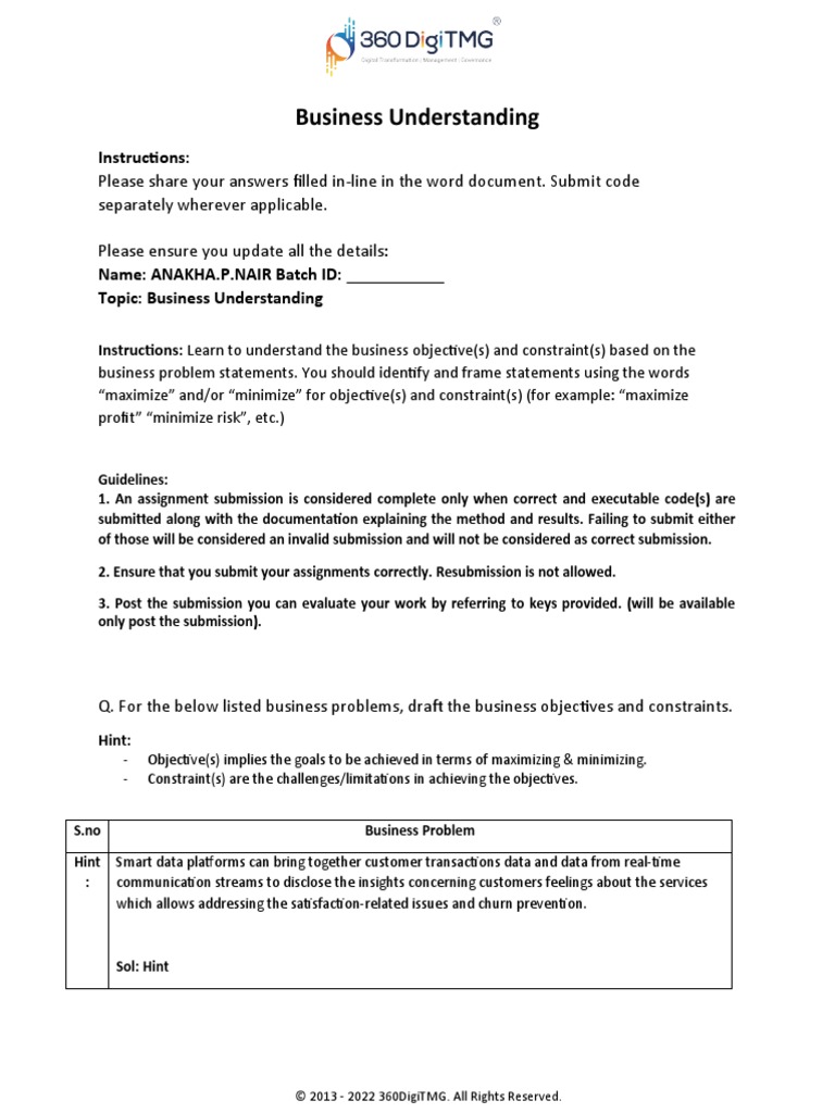 CRISP - ML (Q) - Business Understanding Assignment | PDF | Mathematical ...