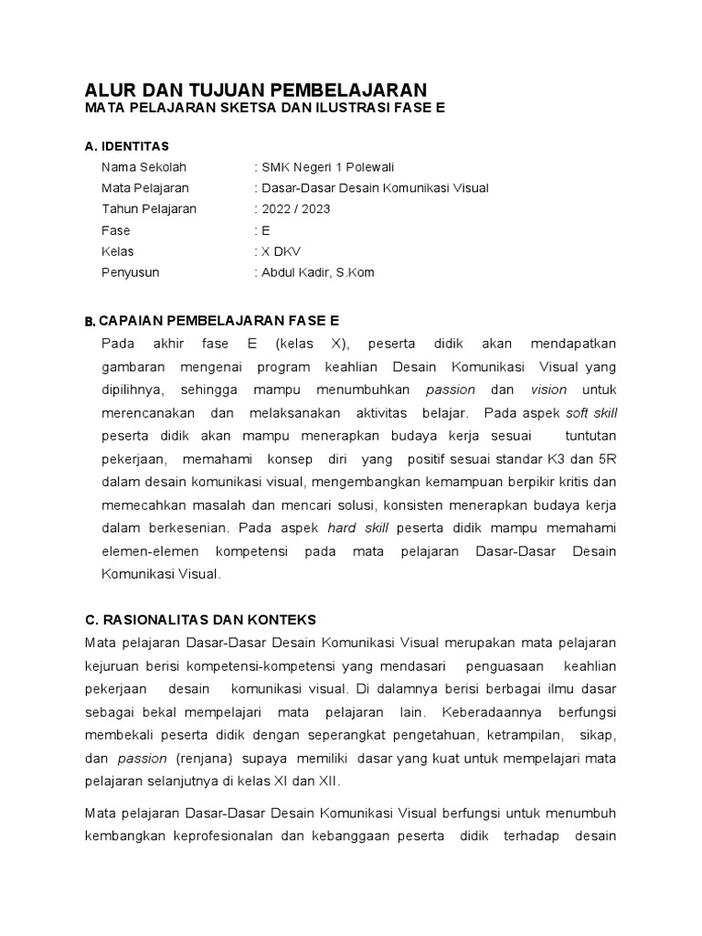 ATP DKV DASAR DASAR KEJURUAN Fix | PDF