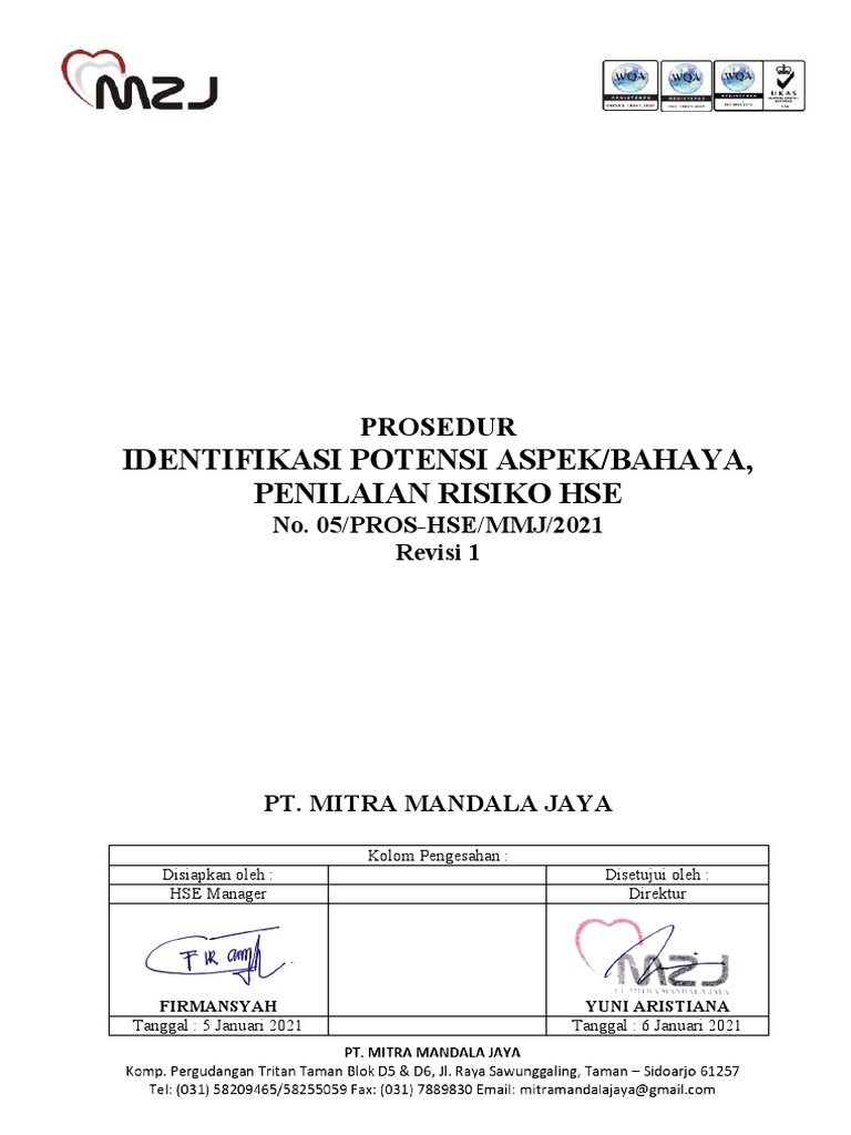 Prosedur Identifikasi Bahaya MMJ | PDF