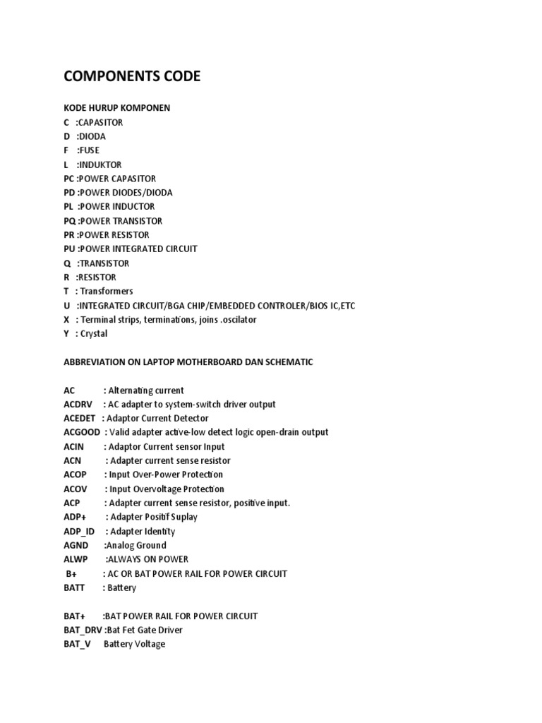 Components Code | PDF | Electrical Network | Capacitor