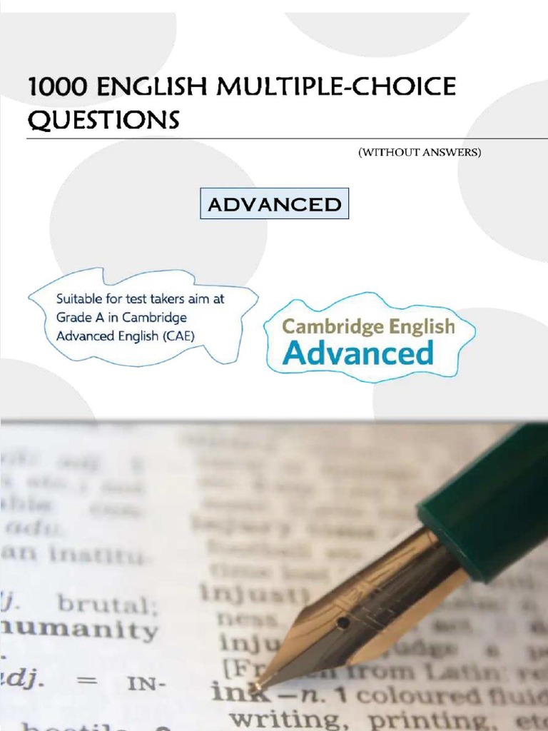 1000 ADVANCED (CAE) MCQs (without answers) | PDF