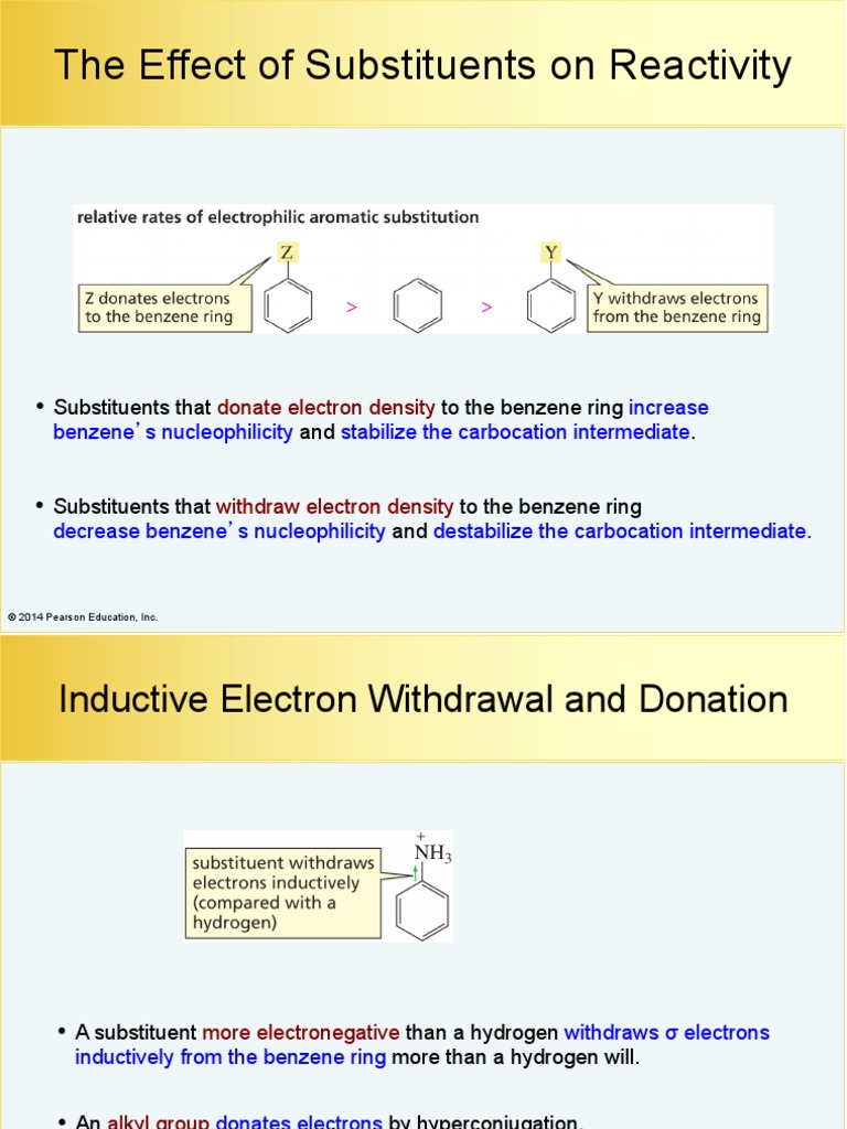 The Effect of Substituents On Reactivity | PDF | Chemistry | Organic ...