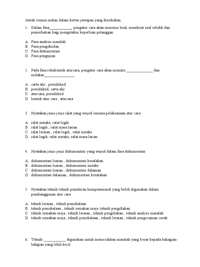 Soalan ASK Pertengahan Tahun 2022 | PDF