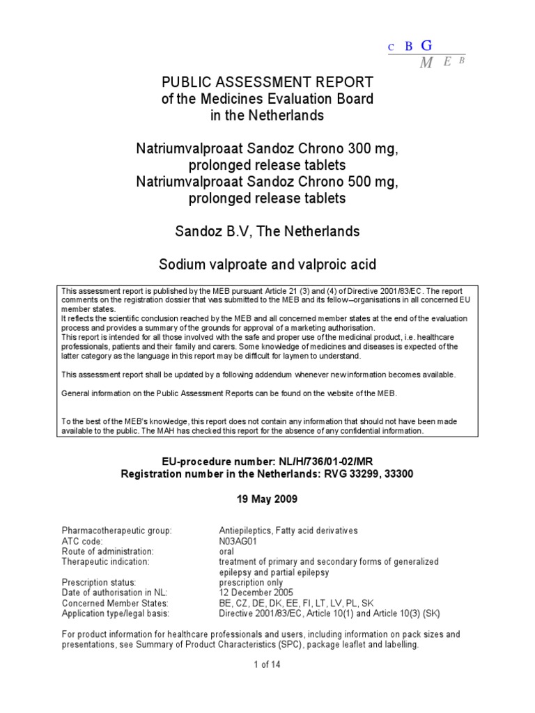 h33300 Sandoz Sodium Valproate Tablets Assesment Report | PDF | Drugs ...