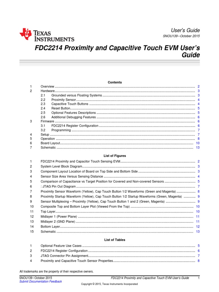 FDC2214 Proximity and Capacitive Touch EVM User's Guide | PDF | Computers