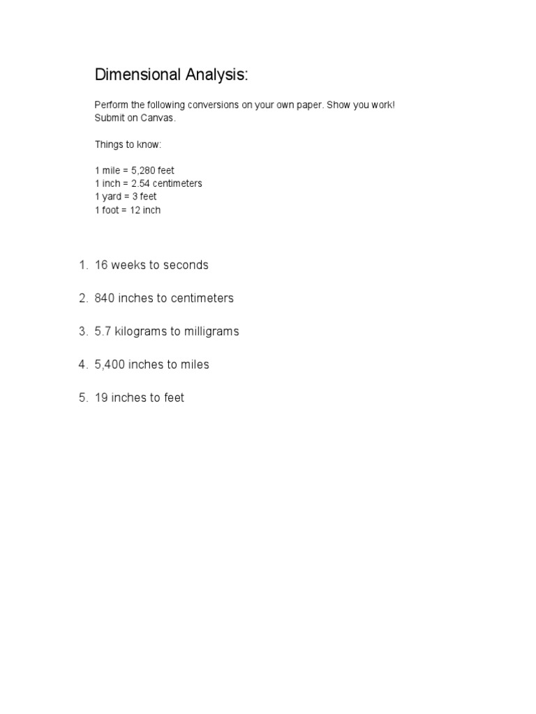 Homework 1.5 Dimensional Analysis | PDF