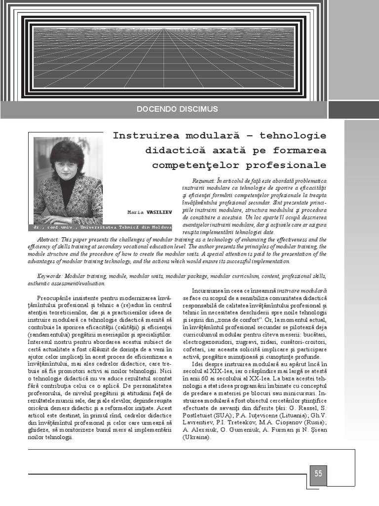 55 - 59 - Instruirea Modulara - Tehnologie Didactica Axata Pe Formarea ...