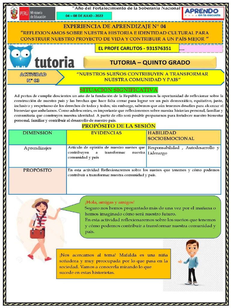 TUTORIA 5° Actv.03 - EDA 4 - Archivos JOSEPH PONCE | PDF